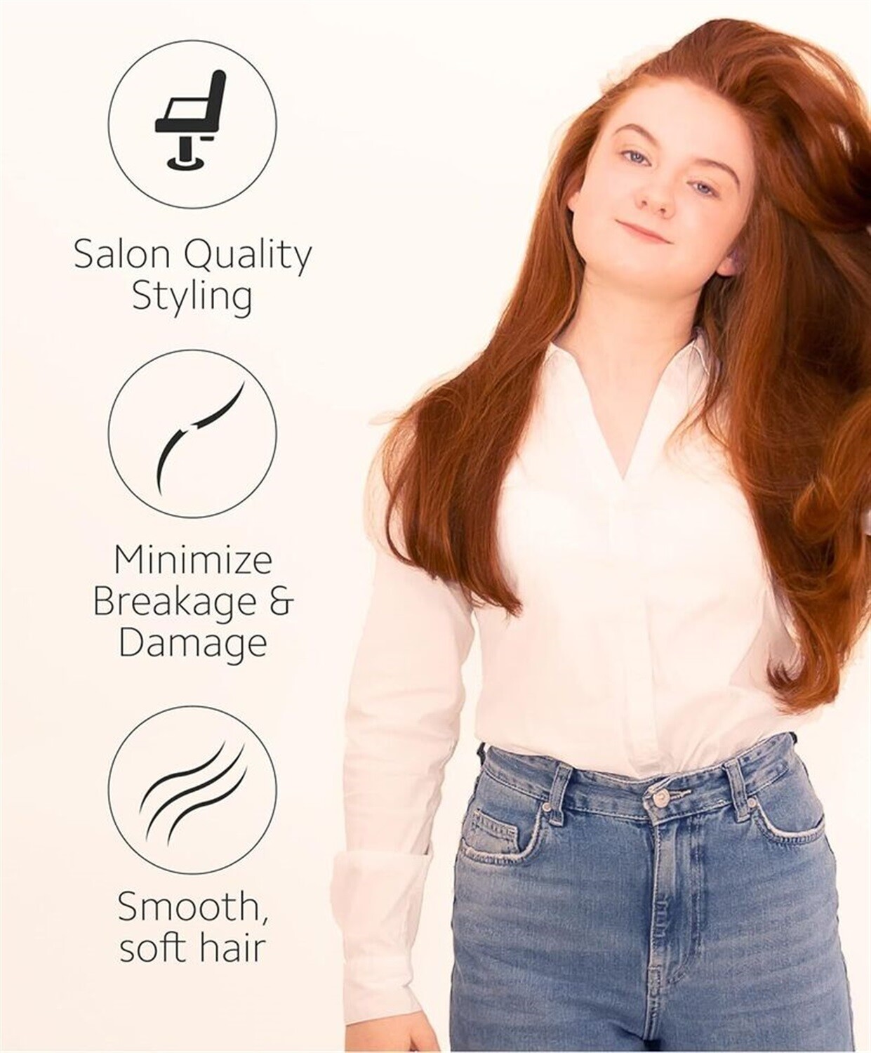 Ibiza B6 Round Larger Blonde Hair Brush for Fine or Color Treated Hair, 55mm | eBay