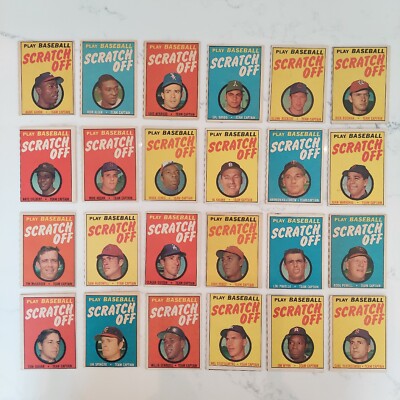 1970 TOPPS BASEBALL SCRATCH OFFS - COMPLETE 24-CARD SET - UNSCRATCHED ...