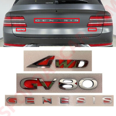 2021-2023 GENESIS GV80 AWD Rear Trunk Logo Emblem 3P for Hyundai ...
