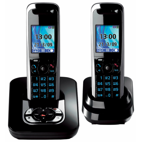Panasonic KX-TG8421E Twin Cordless Phone with Answering Machine & SMS ...