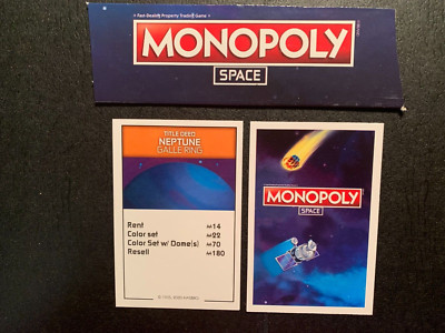 Monopoly Space NEPTUNE GALLE RING Title Deed Card GAME REPLACEMENT ...