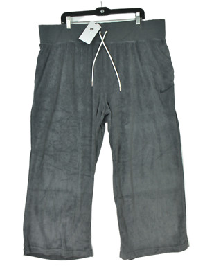 Nike Pants Women's 3X Gray High-Waisted Wide-Leg Terry Sport Comfort ...