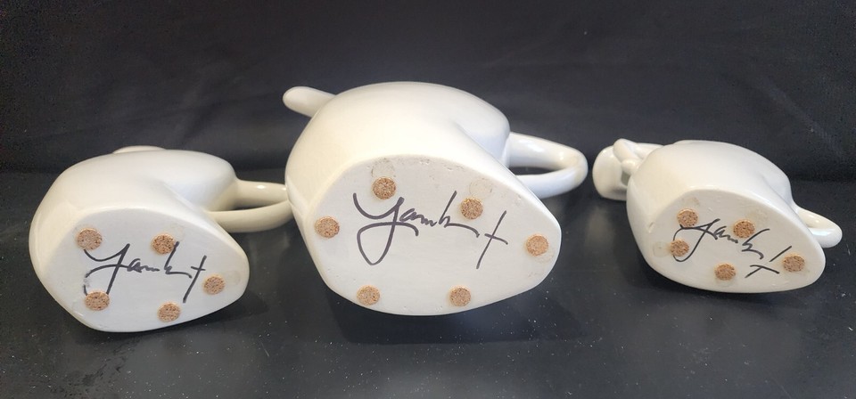 Michael Lambert Potter, Dancing Tea pot, sugar and creamer, Signed ...