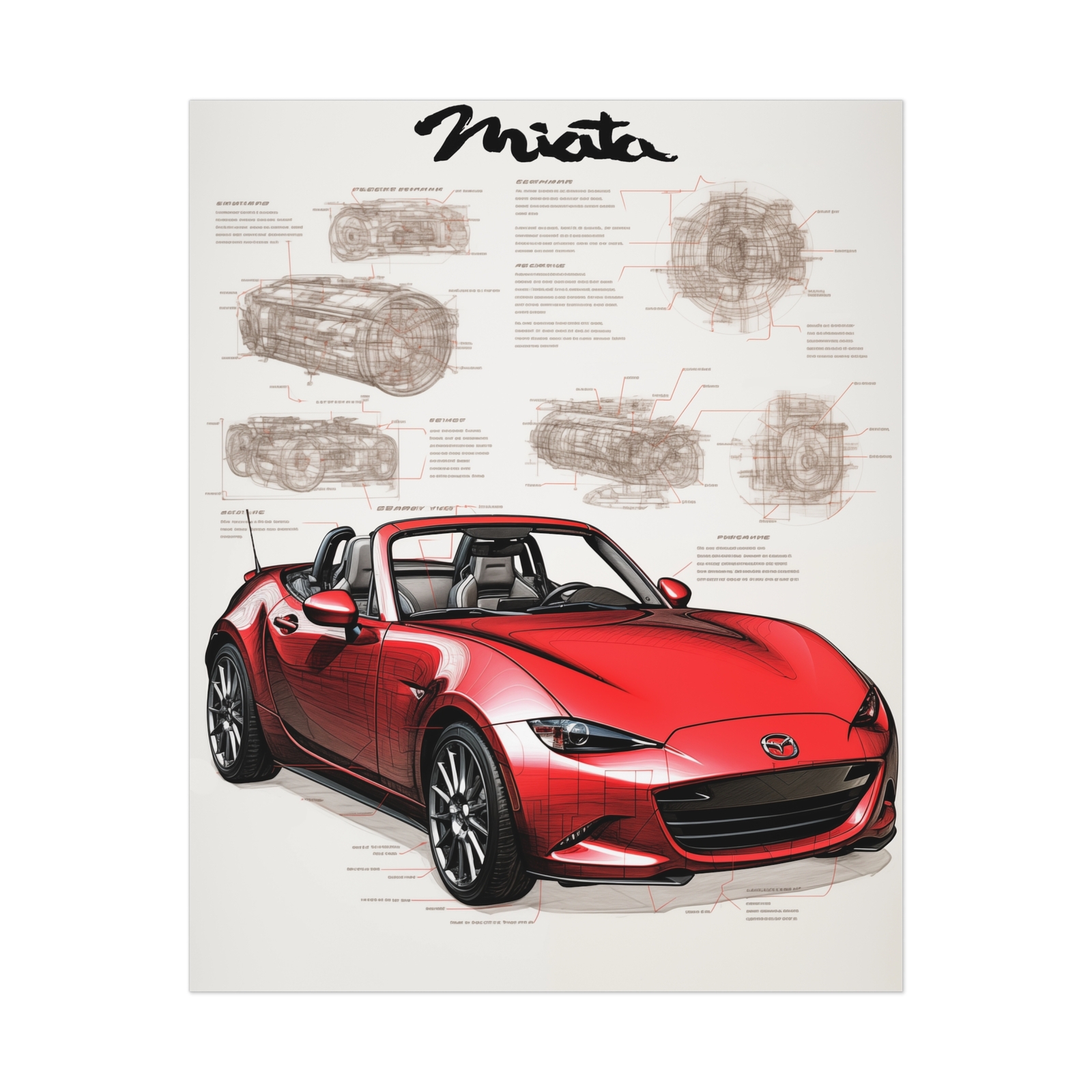 Mazda Miata Poster- Mazda Miata Patent Print, Mazda Miata Art, Mazda ...