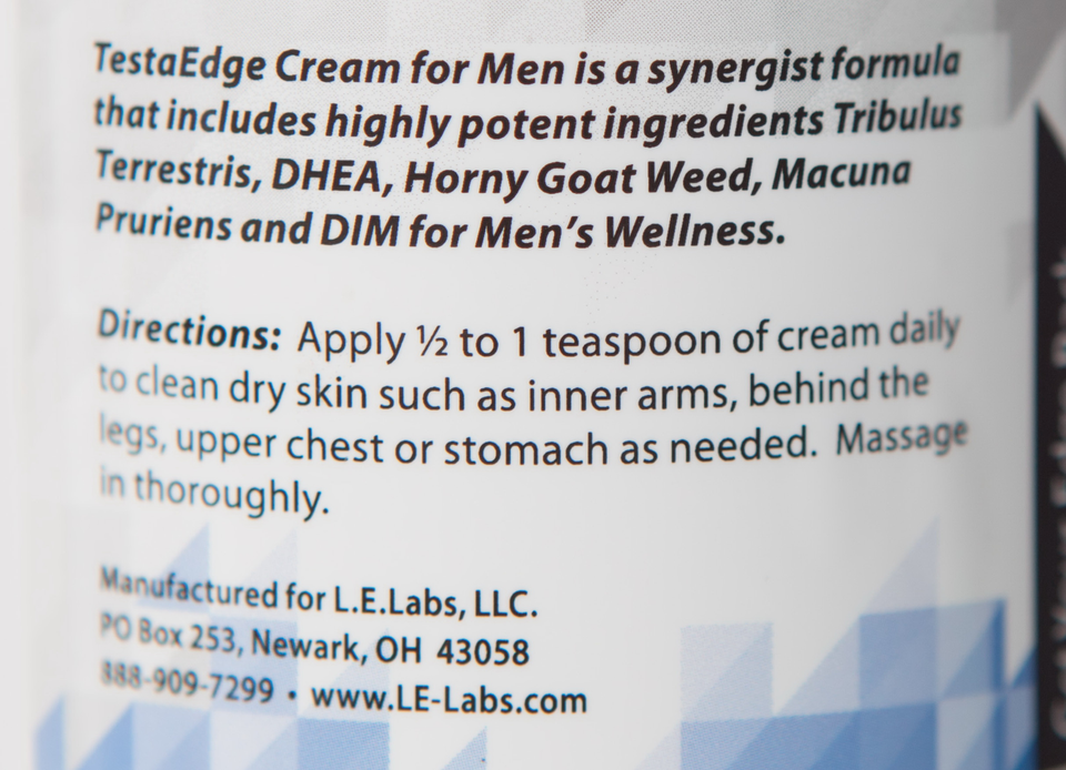 LEL TESTAEDGE TESTOSTERONE CREAM~MEN~GAIN LEAN MUSCLE~BODYBUILDING ...