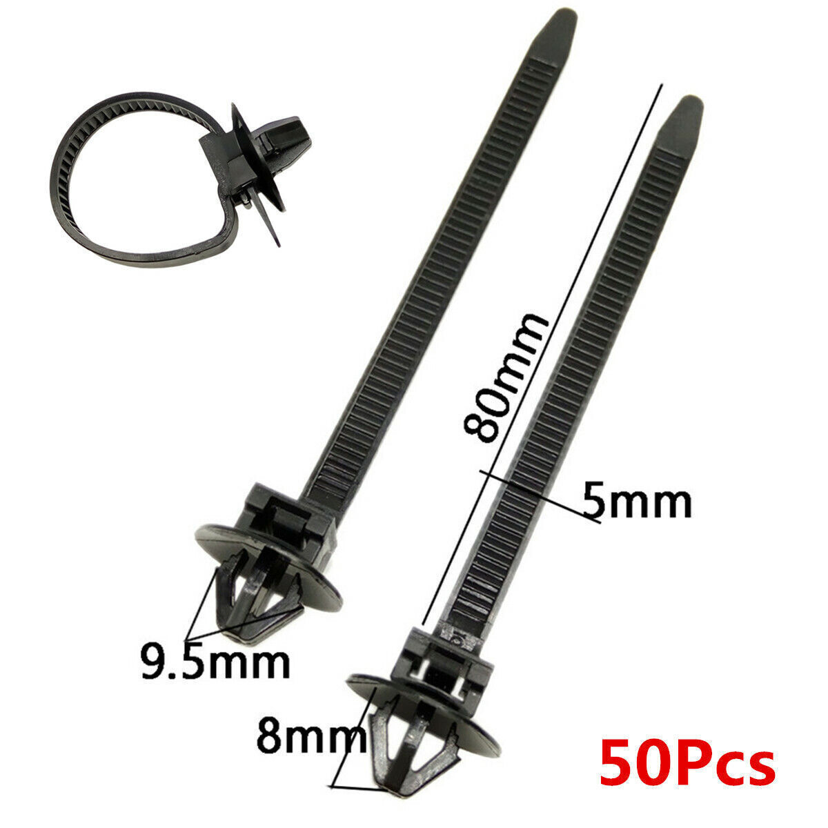 50Pcs Universal Nylon Car Fastener Push Mount Clips Wire Ties ...