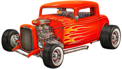 Red Hot Rod Cut Out Metal Sign By Michael Fishel 23.5x13 | eBay