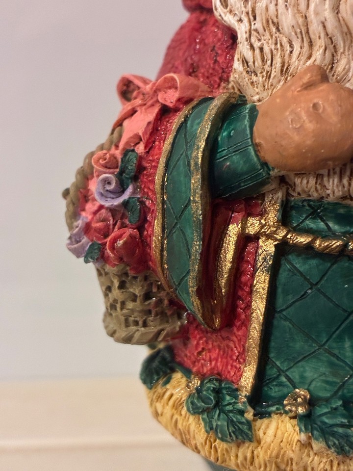 Vintage Roly Poly Santa Rose Basket & Crown & Blue Bird Rounded Bottom ...