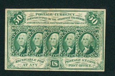 50¢ Cents Fractional Currency First Issue U.S. Postage ** PAPER ...