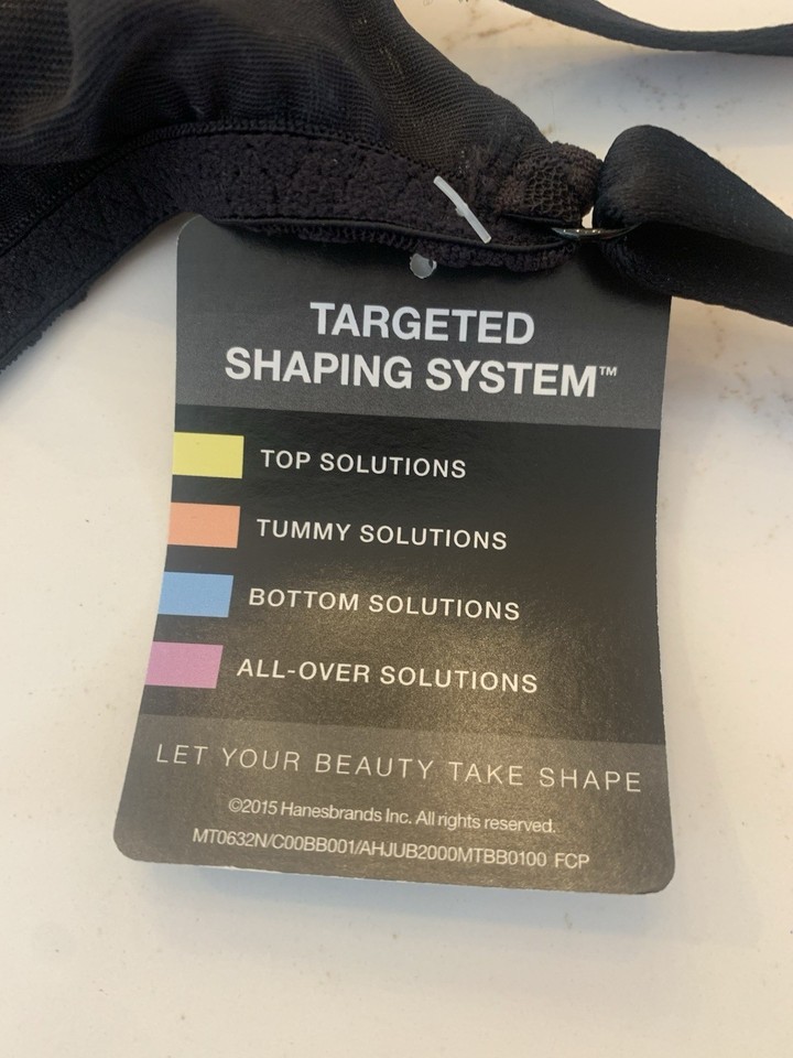 Bali Women's Black Lace 'N Smooth One Piece Size 36C Targeted Shaping ...