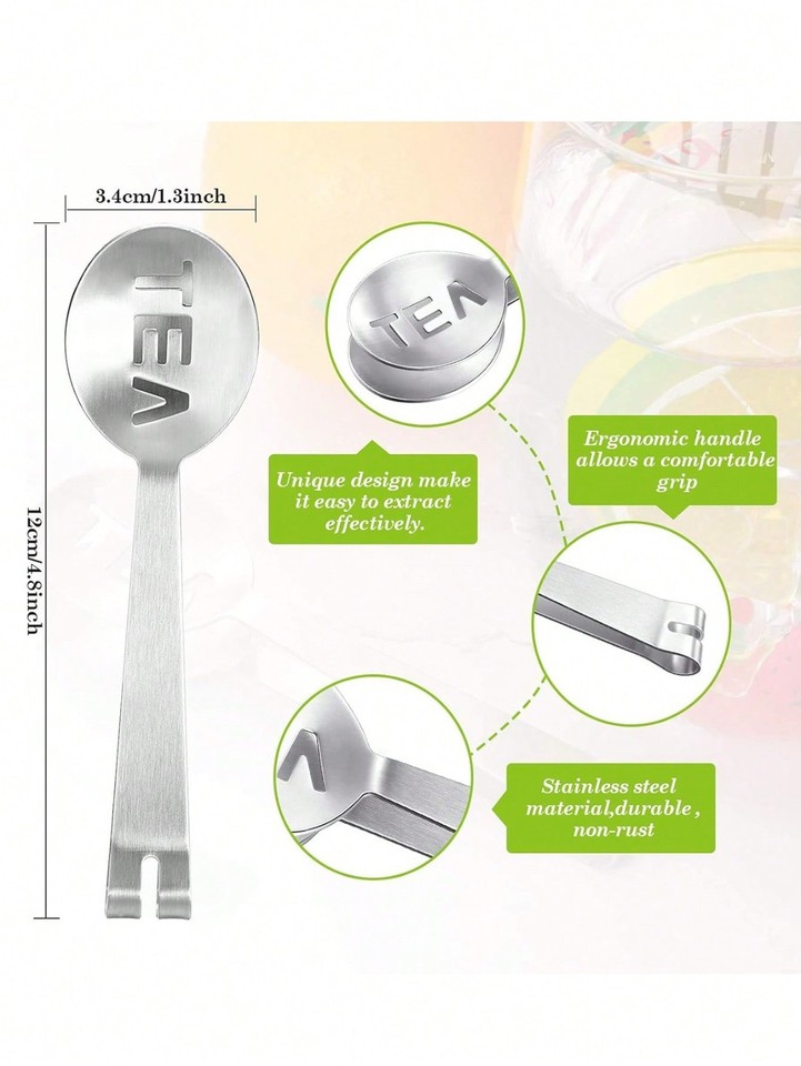 Stainless Steel Tea Bag TeaBag Mini Tongs Squeezer Strainer Holder Grip ...