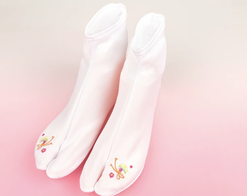 Japanese Traditional TABI Socks Kimono Stretch Type Embroidery Bell C ...