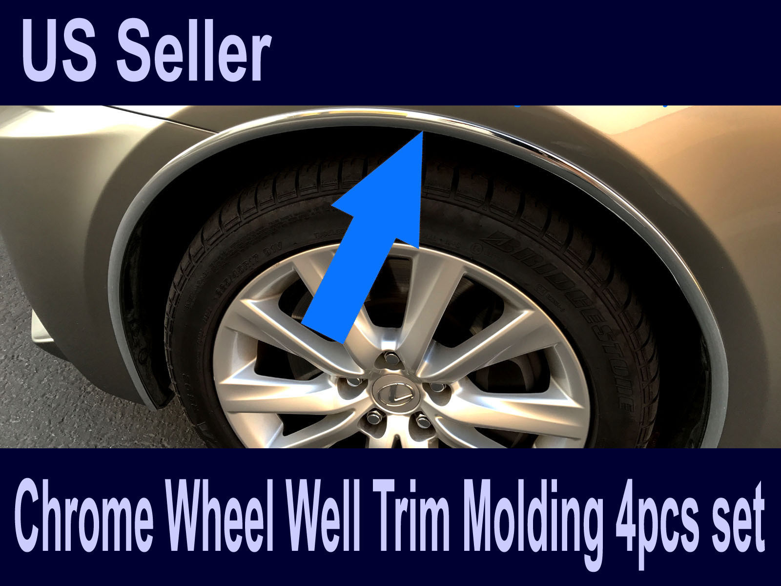 For 2004-2022ToyotaModels - Set of 4 Chrome Fender Wheel Well Trim ...