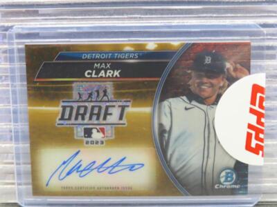 2023 Bowman Draft Max Clark Draft NIght Chrome Gold Refractor Auto #31/ ...
