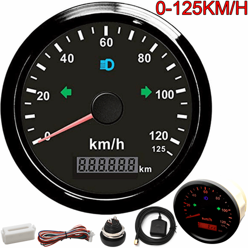 85mm GPS Speedometer Odometer 0-125KM/H Waterproof for Boat Motorcycle ...