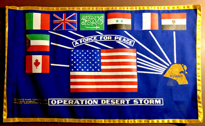 Vintage Screen-Printed Operation Desert Storm Flag/Banner 12" x 20" | eBay