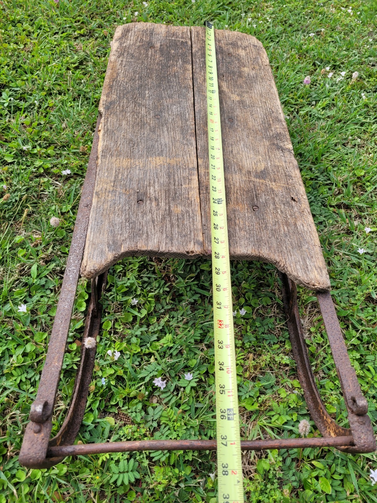 Antique Snow Sled 1900s Early 20th Century Primitive Wood w Wrought ...