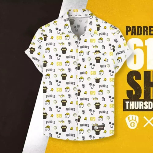 2024 Padres 619 Aloha Shirt Giveaway US Size Adult | eBay