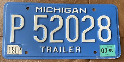 Michigan 2000 TRAILER License Plate HIGH QUALITY # P 52028 | eBay