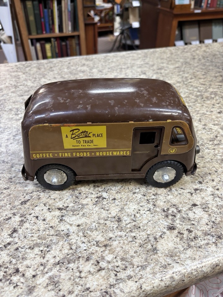 1940s Jewel Tea Pressed Steel Delivery Truck Service Van Brown Yellow ...
