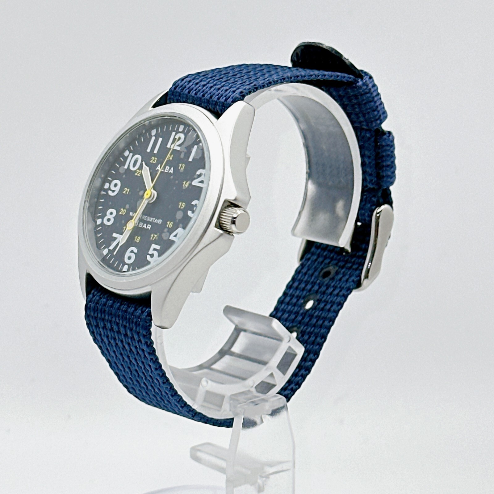 Seiko Alba Watch AQPK402 Men's Blue Navy Analog Round Face Waterproof ...