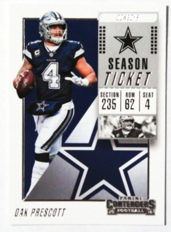 2018 Panini Contenders Dak Prescott "SEASON TICKET" #72 DALLAS COWBOYS ...