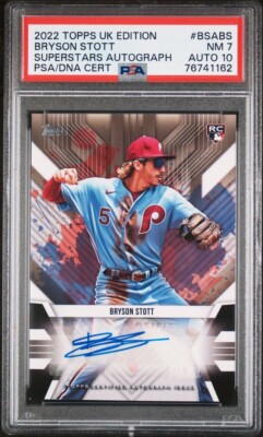 2022 Topps UK Edition Bryson Stott #BSABS Superstars Autograph PSA 7 ...
