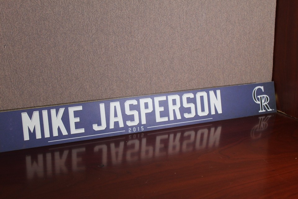 MLB Colorado Rockies Mike Jasperson Game Used Locker Room Name Plate | eBay
