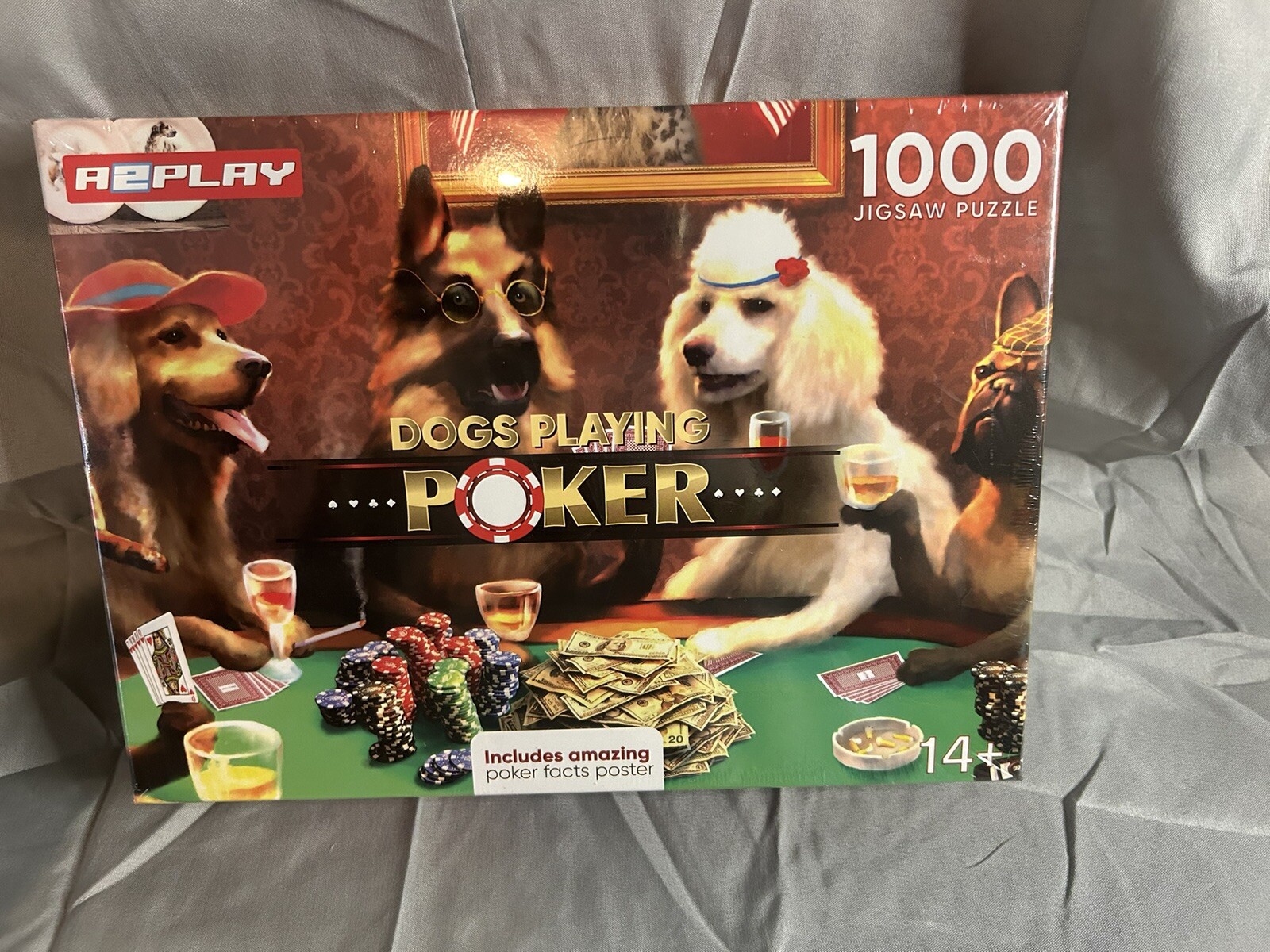 Sealed A2Play 1000 Piece Jigsaw Puzzle Dogs Playing Poker And Facts ...