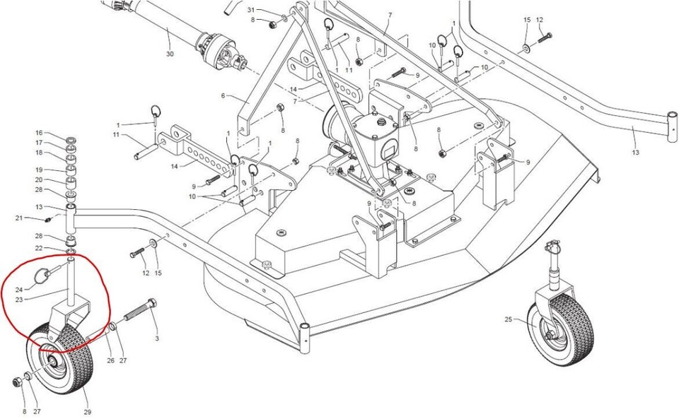 First Choice Finish Mower Wheel Fork replace 5002719, BGM249 for 60 ...