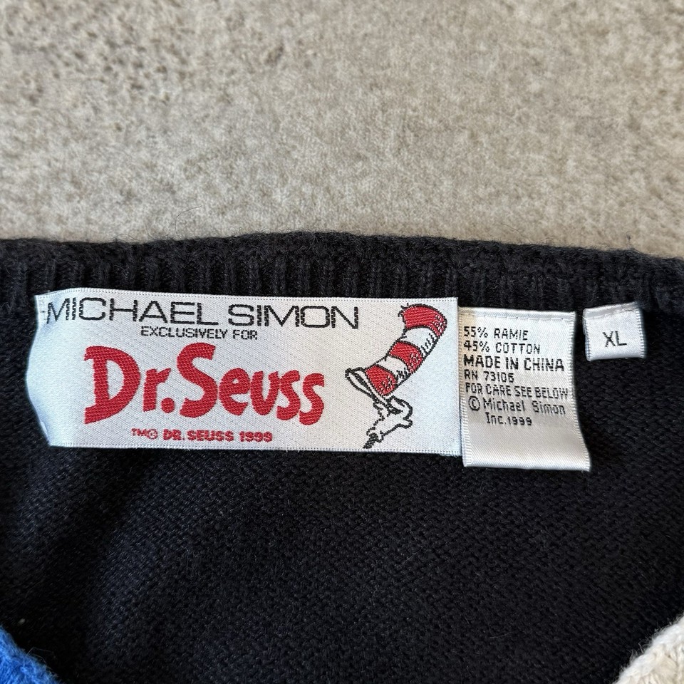 Vintage Michael Simon The Grinch Cardigan Sweater Women’s XL Dr Seuss ...