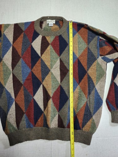 Vtg Norm Thompson Sweater XL Alpaca Geometric Colorful Grandpa Cosby ...
