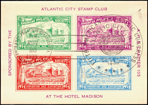 1939 US Poster Stamp Atlantic City Stamp Club American Philatelic ...