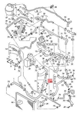 Genuine VW Amarok 2HA 2HB S1B S6B Coolant Pipe With Coolant Hose ...