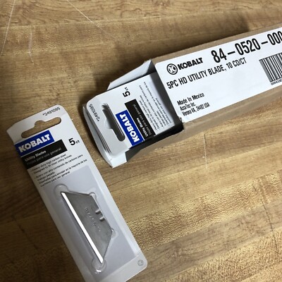 10 Pack x5pc KOBALT Heavy-Duty Carbon Steel Utility Blades 2491095 New ...