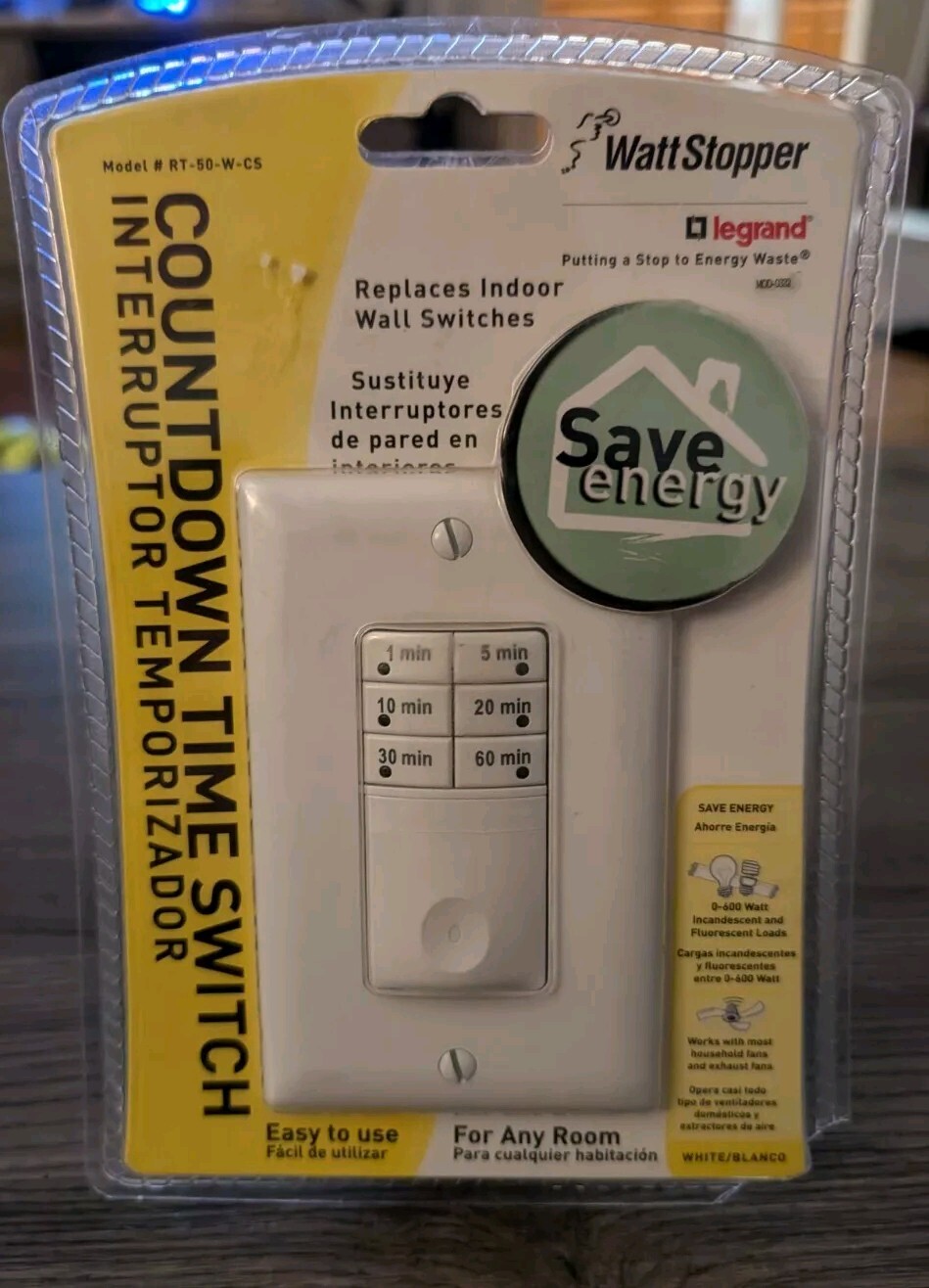 Wattstopper Legrand White Countdown Timer Switch RT-50-W-CS for sale ...