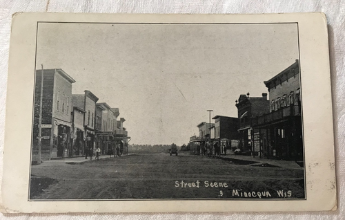 1908 RPPC post card MINOCQUA WI one cent stamp TOWN | eBay