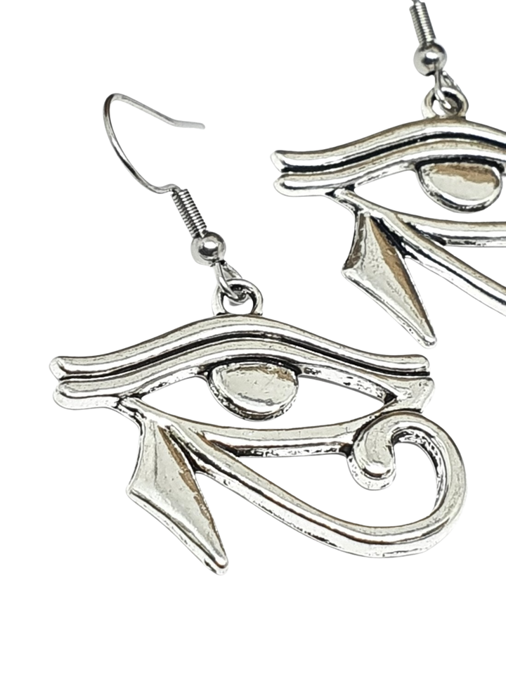 Large Eye Of Horus Earrings Rah Egyptian Silver Plated Evil Eye ...