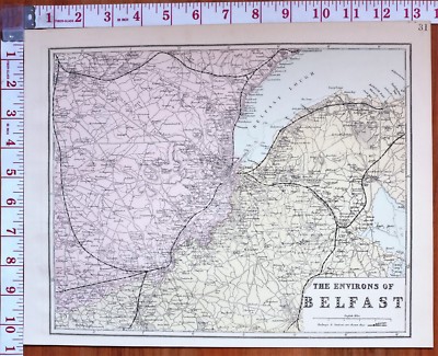 1883 MAP ENVIRONS BELFAST COMBER NEWTOWN ARDS TEMPLEPATRICK GLENAVY | eBay