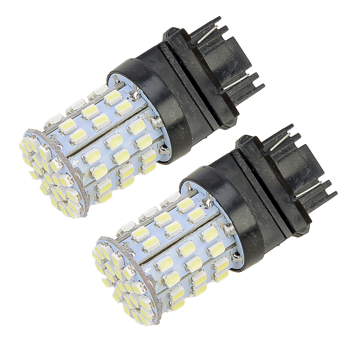 2pcs 3157 3156 64SMD LED Reverse Tail Brake Turn Signal DRL Light Bulb ...