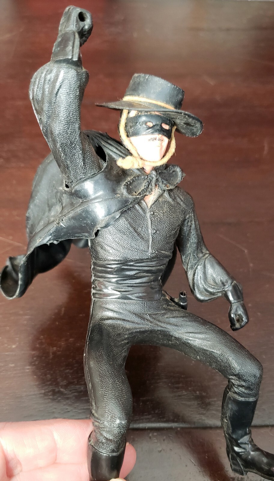 VINTAGE 1960'S WALT DISNEY ZORRO ACTION FIGURE W HORSE, HAT, CAPE HTF ...