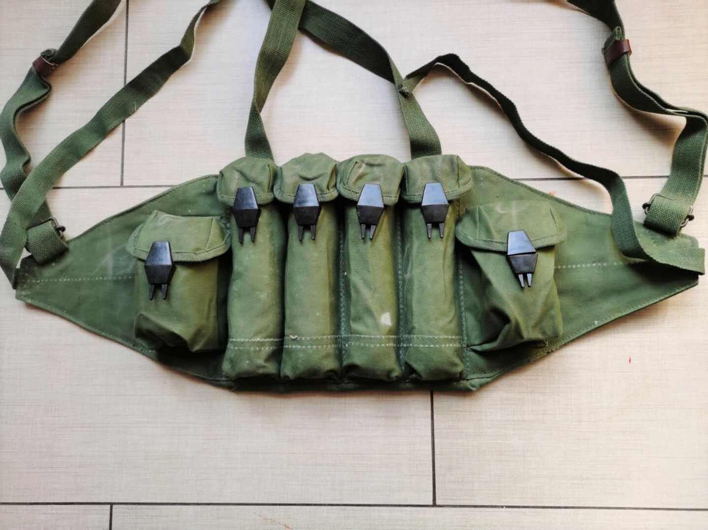 Original Surplus Chinese Type 85 Chest Rig Ammo Pouch Mag Pouch Marked ...