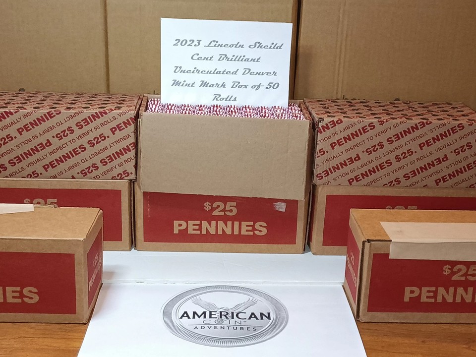 2023 Lincoln Cent Brilliant Uncirculated Denver Mint Box 50 Rolls. Last ...