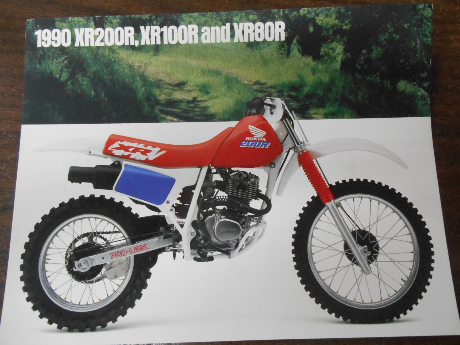 Honda Features and Specification Chart Brochure 1990 XR200R, XR100R ...