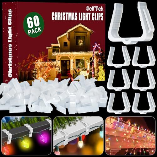 60 Pcs Christmas Light Clips Hooks, 1 5/8" Fascia Board Clips, White | eBay