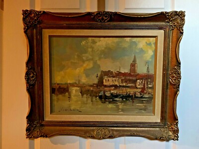 Antique 19th century Dutch school oil painting on Canvas , Signed J ...