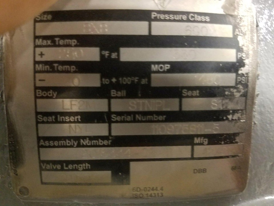 Ball Valve Cameron T31 8" 600 Beveled End Full Port Trunnion Gear Op W ...