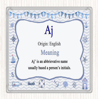 Aj Name Meaning Drinks Mat Coaster Nautical | eBay UK