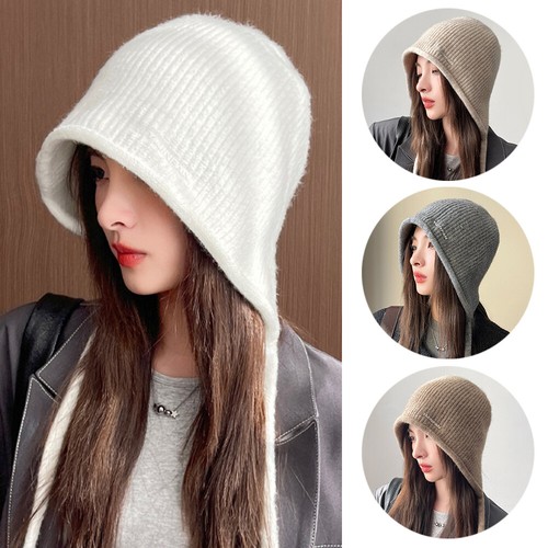 Women Fashion Woolen Ear Protection Cap Winter Warm Ear Protection Cap ...