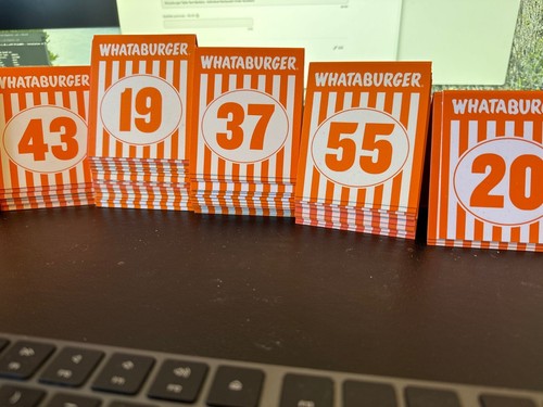Whataburger Table Tent Markers - Individual Restaurant Order Numbers | eBay